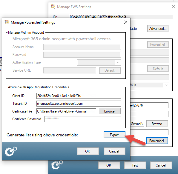 Create EWS Mailbox list via PowerShell